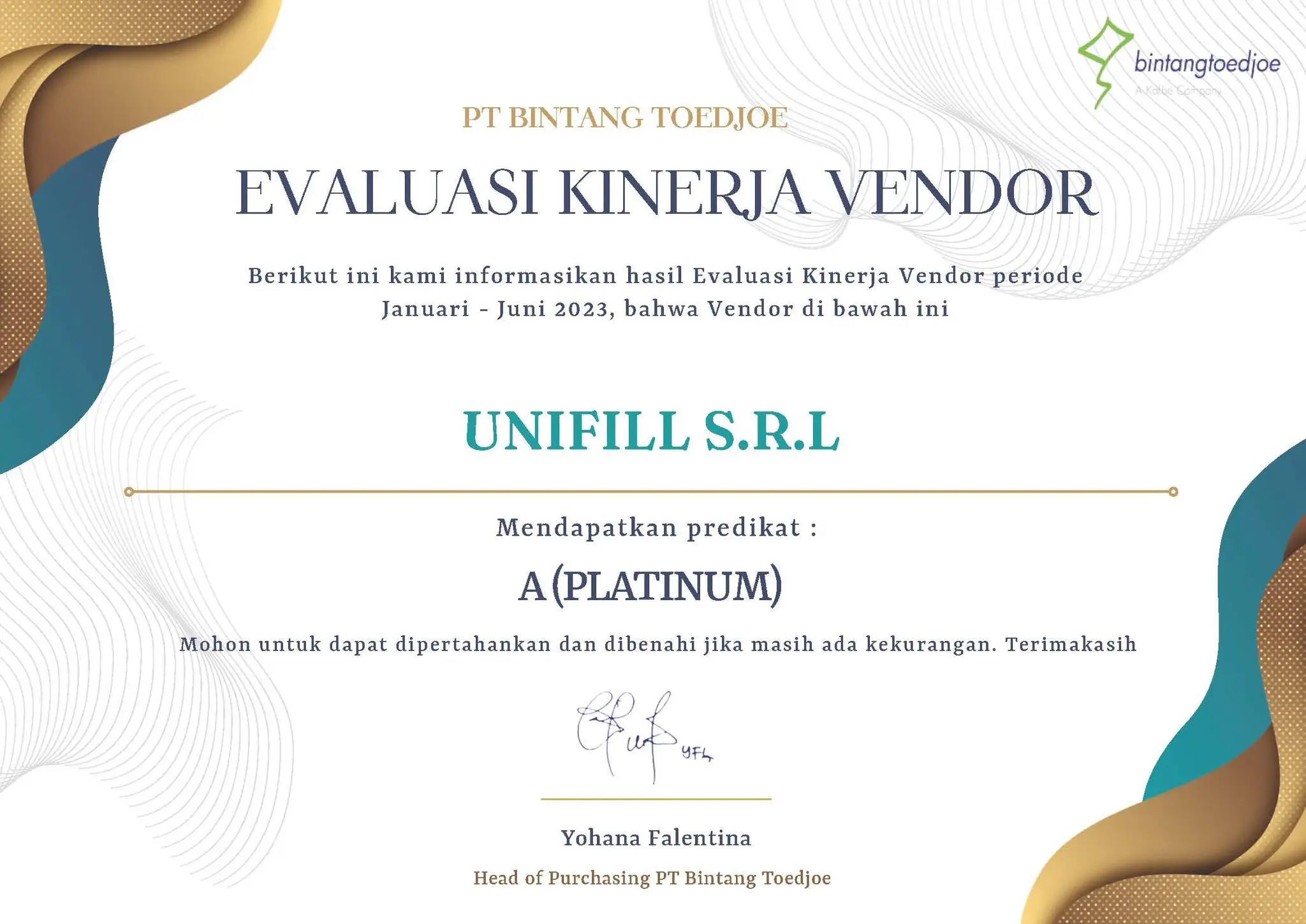 Unifill and Bintag awarded | Unifill Thermoforming Technology